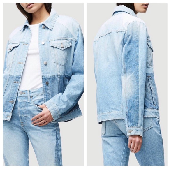 Frame Denim | Jackets & Coats | Frame Le Panel Oversized Blue Denim ...